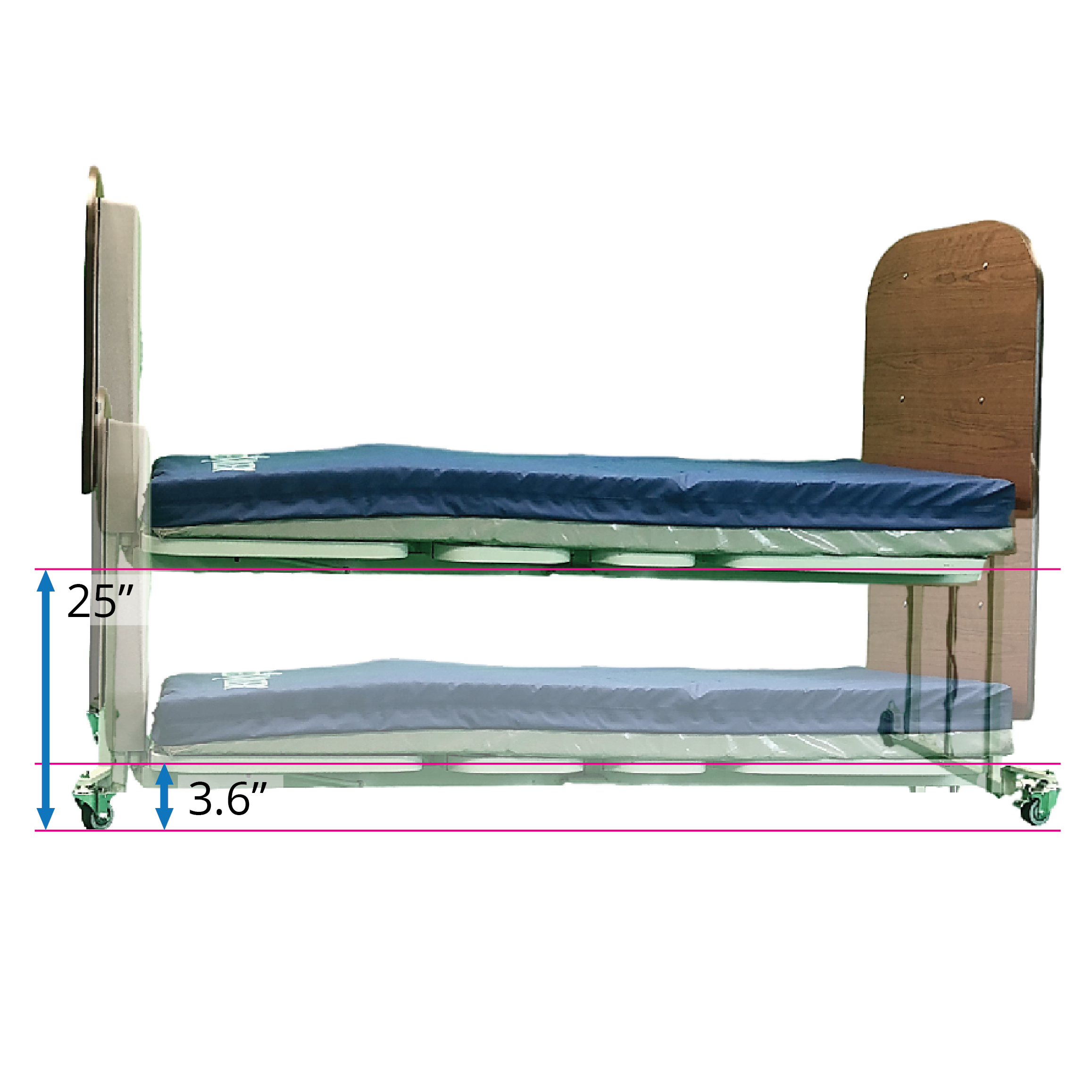Med-Mizer AllCare Floor Level Low Bed - Med-Mizer Deluxe Homecare Beds