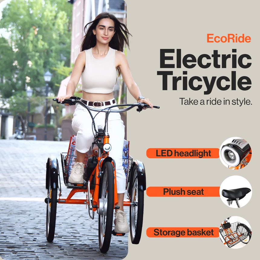 Super Handy EcoRide Adult Tricycle Electric Bike e-Bikes - Super Handy ...