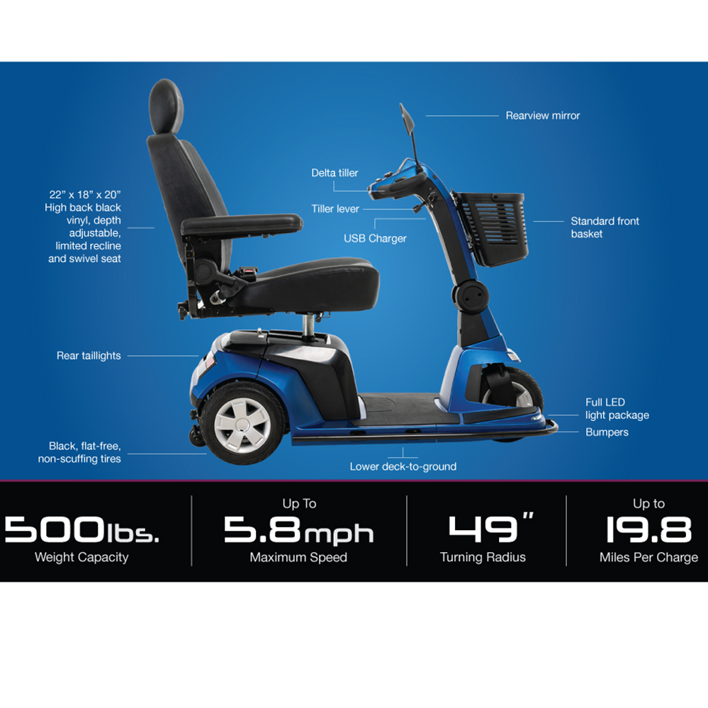 Pride Maxima 4-Wheel Heavy Duty Mobility Scooter - SpinLife