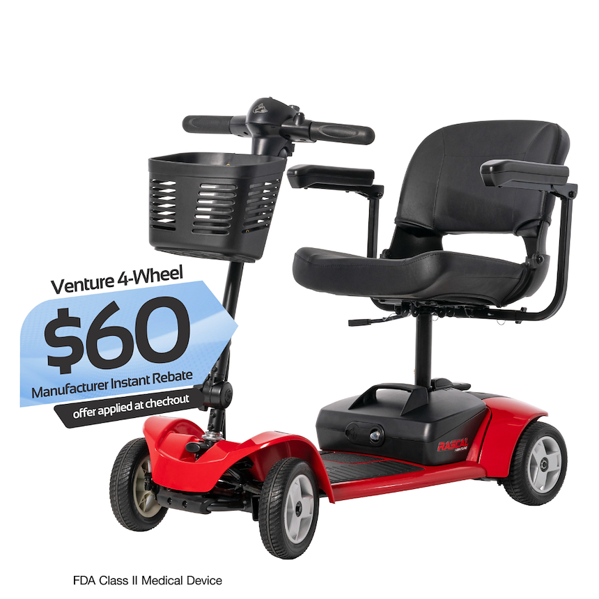 Mega Motion Rascal Venture 4-Wheel - Mega Motion 4-Wheel Travel Scooters